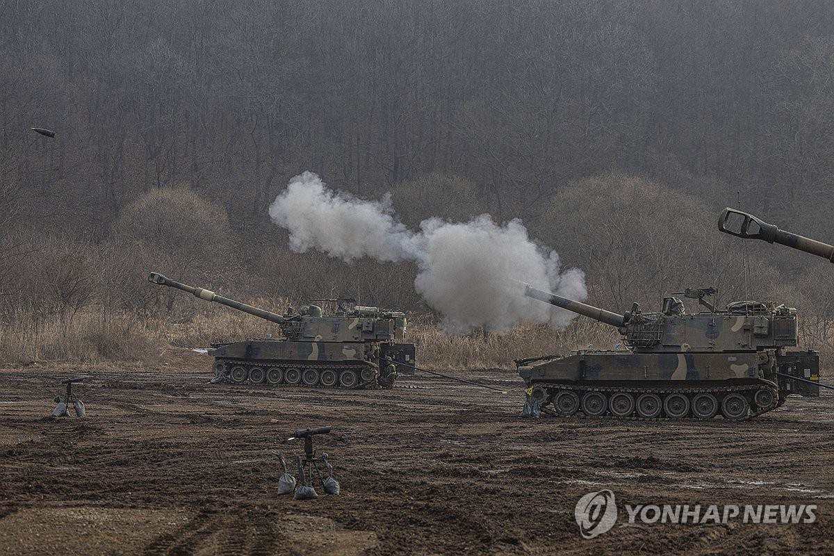 K55A1 자주포 포탄 사격 | 연합뉴스